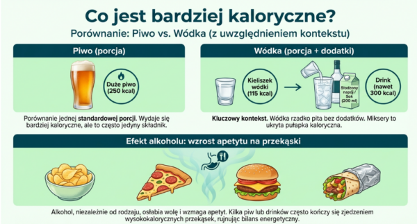 Ile kalorii ma piwo i wódka – porównanie kcal i wpływ na wagę